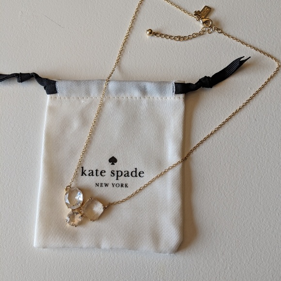 kate spade | Jewelry | New Kate Spade 3 Gem 2k Gold Necklace | Poshmark